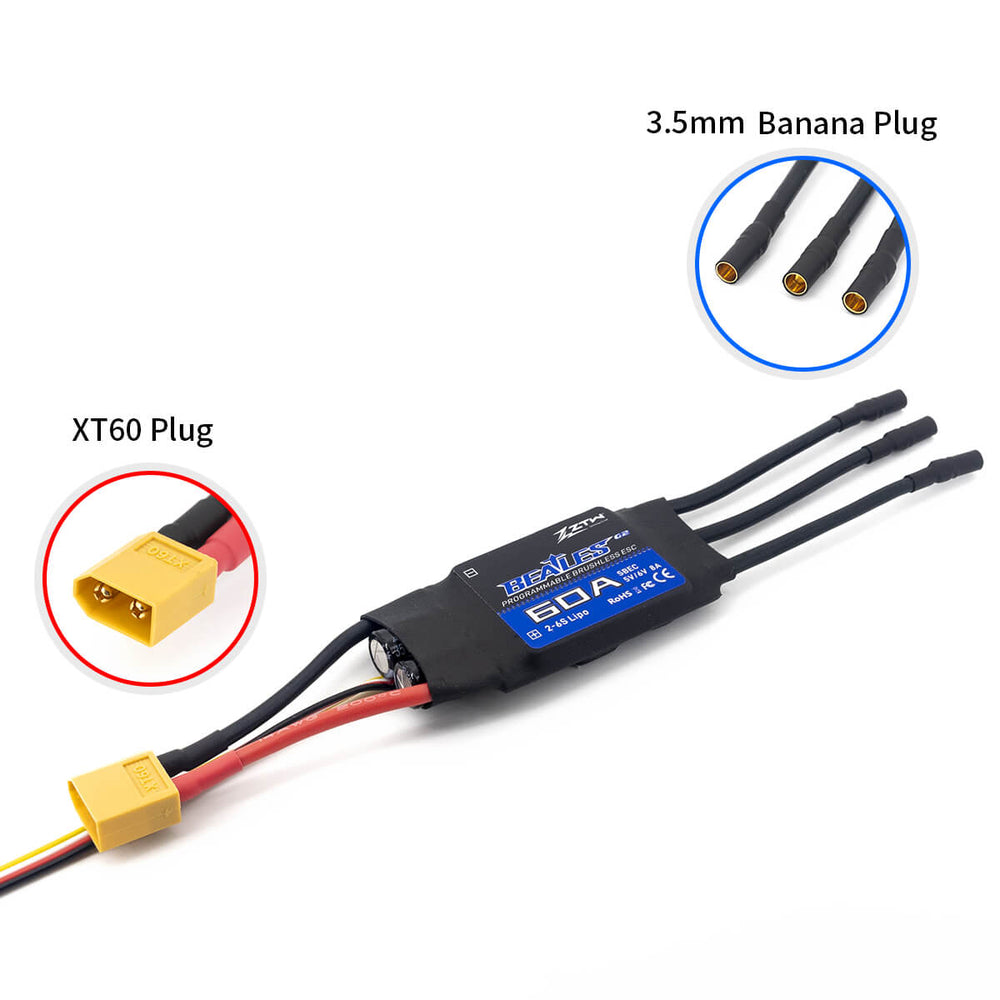 ZTW Beatles G2 60A ESC 2-6S SBEC For RC Airplane Fixed-wing